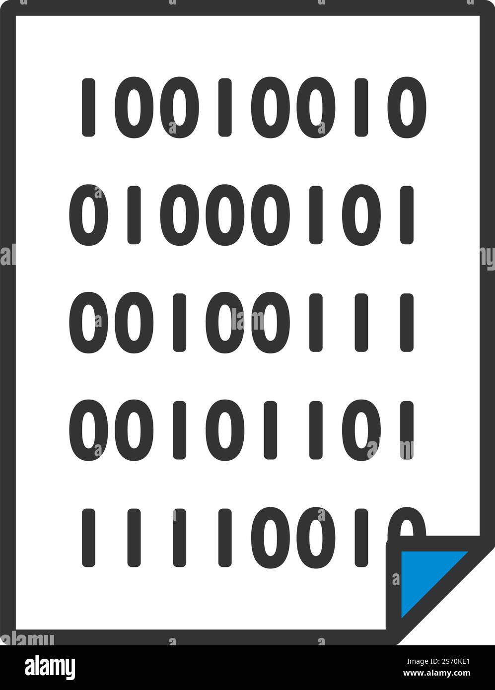 Sheet With Binary Code Icon. Editable Bold Outline With Color Fill Design. Vector Illustration ...