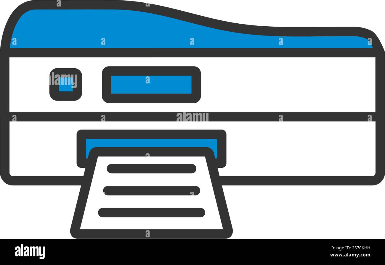 Printer Icon. Editable Bold Outline With Color Fill Design. Vector ...
