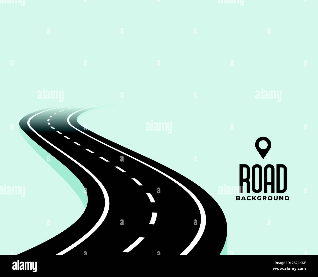 winding curve black road path background design Stock Vector Image ...