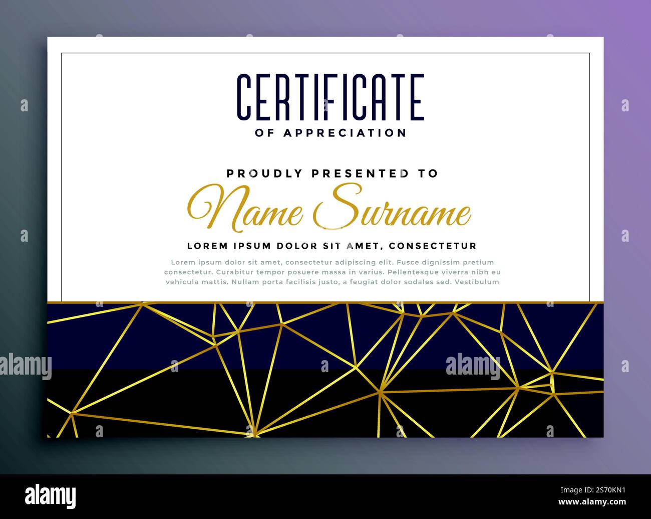 premium multipurpose certificate with golden low poly lines Stock Vector Image & Art - Alamy