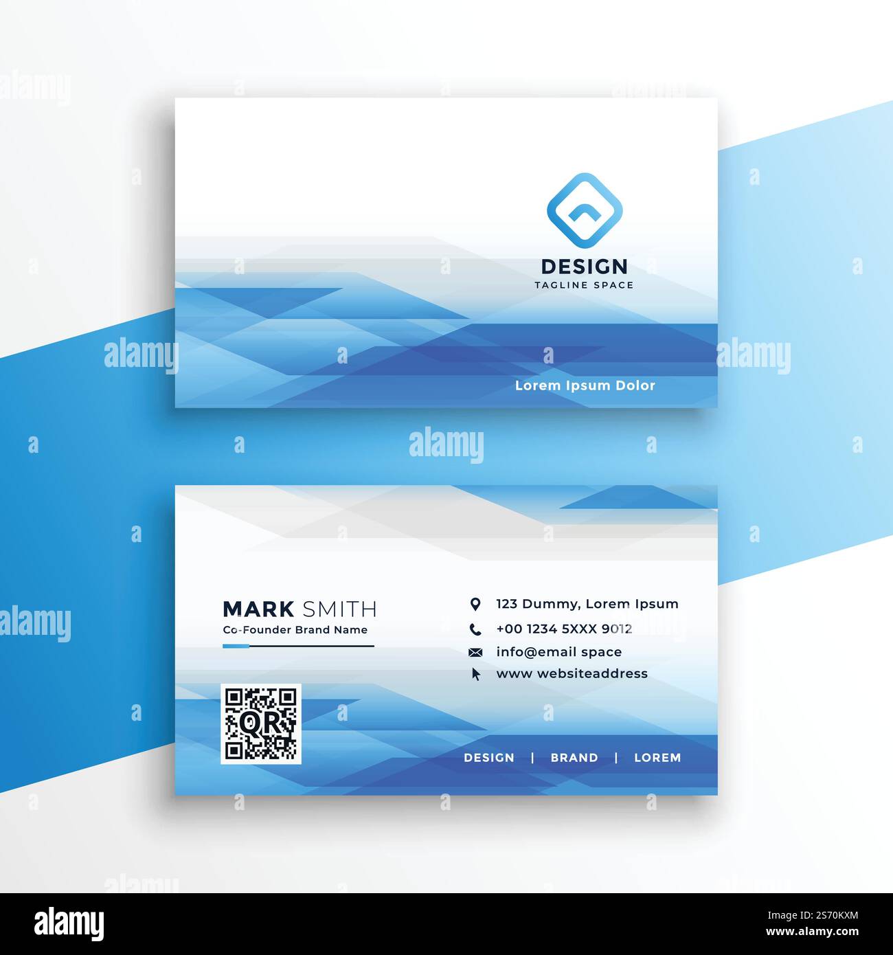 abstract blue visiting card layout design template Stock Vector Image ...