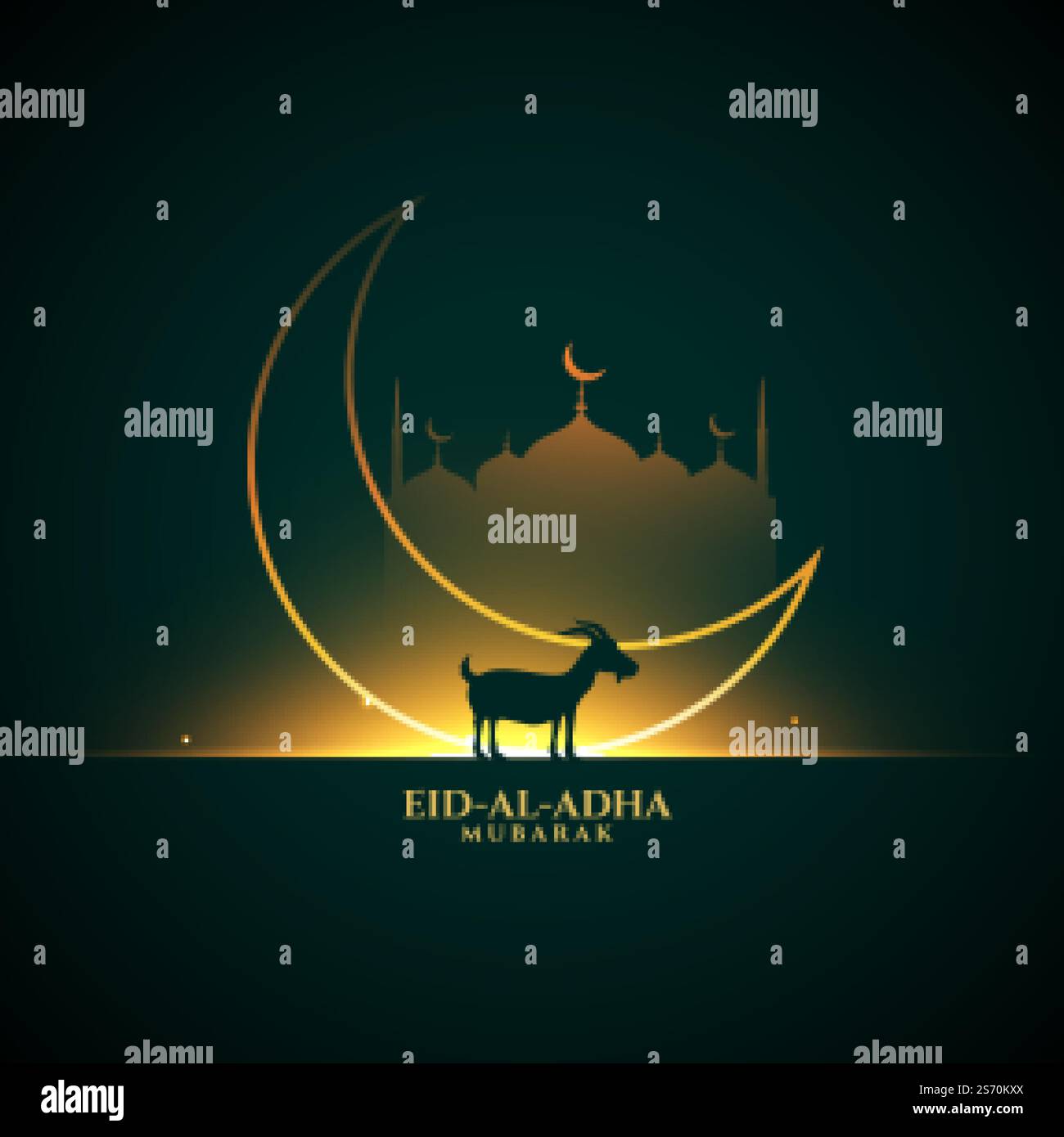 bakrid eid al adha festival greeting background Stock Vector Image ...