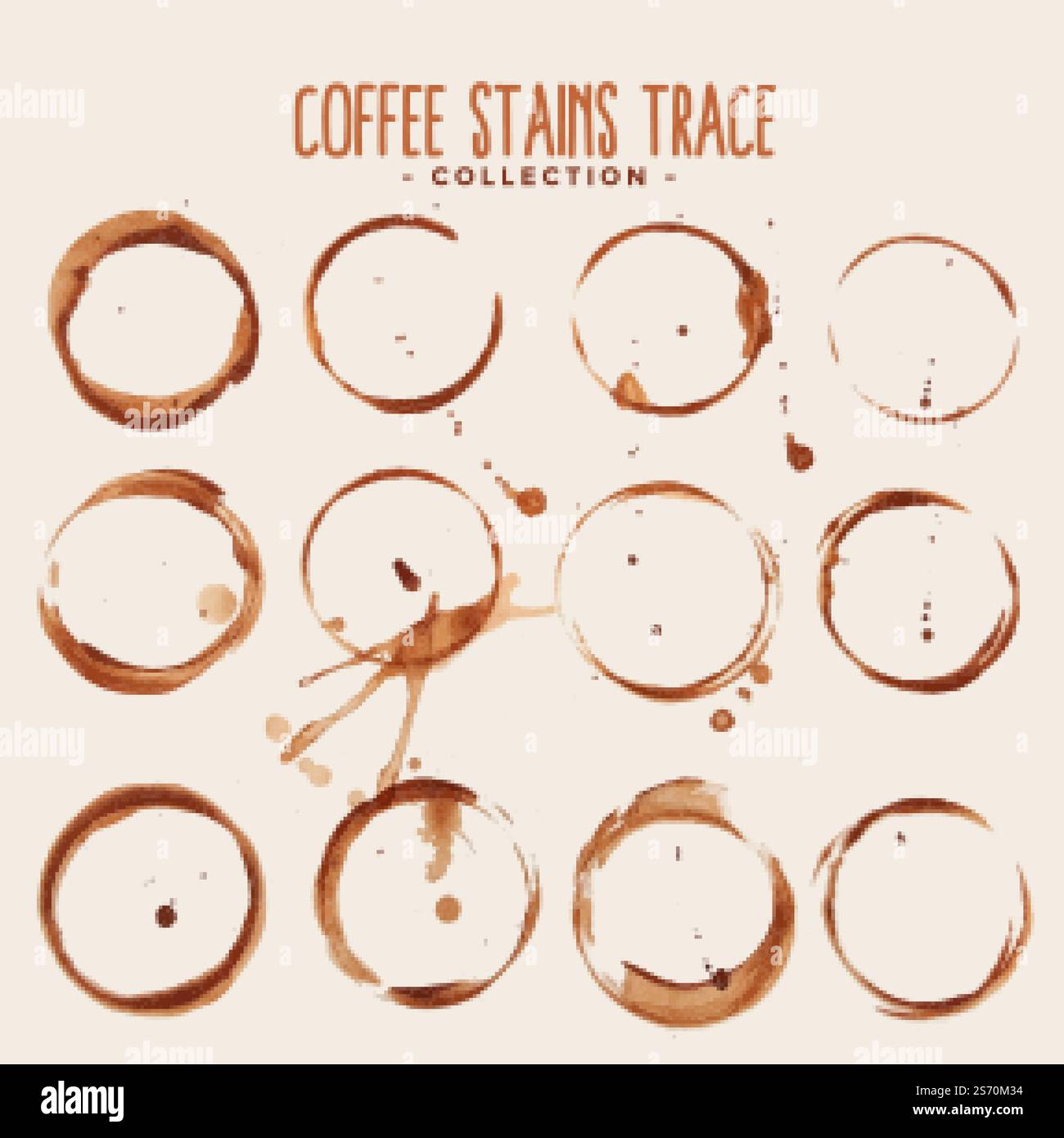 big set of coffee stain trace texture Stock Vector Image & Art - Alamy