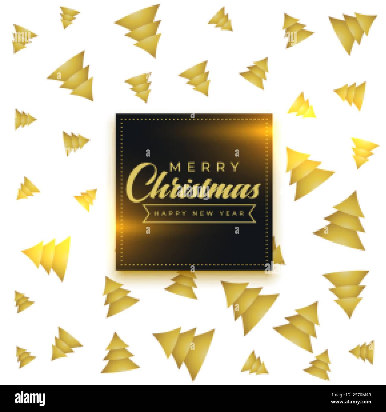 merry christmas golden tree pattern background design Stock Vector ...