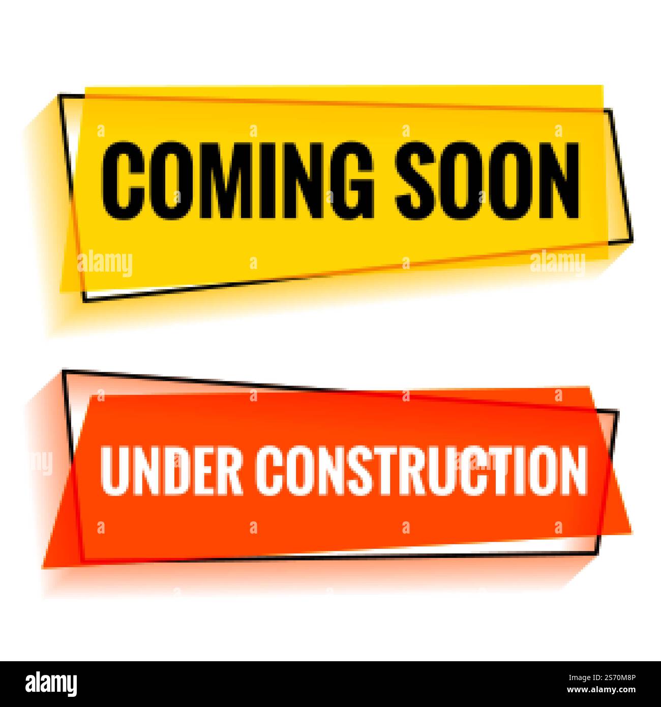 coming soon and under construction two web banner Stock Vector Image ...