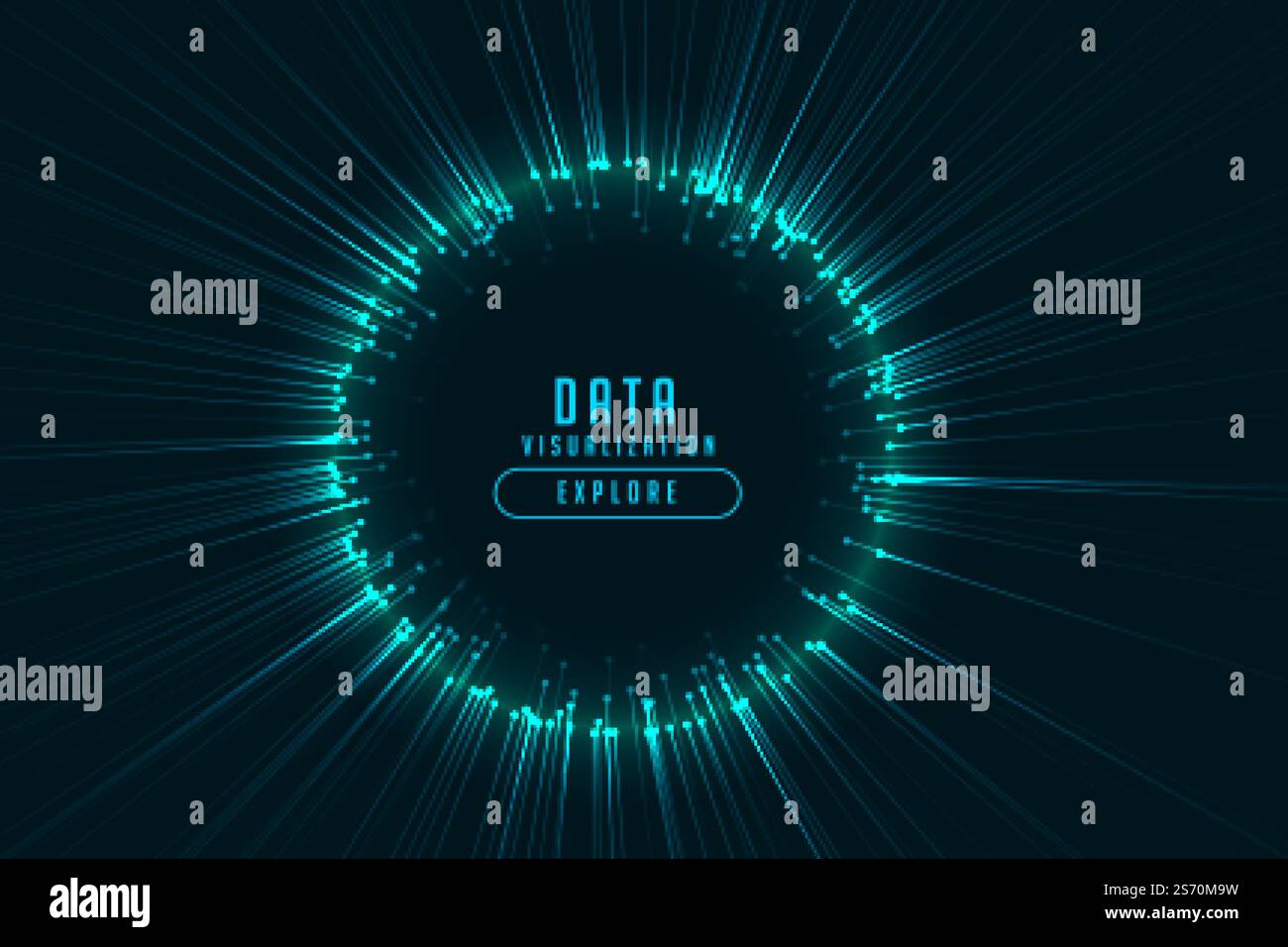 digital technology glowing rays frame background design Stock Vector ...