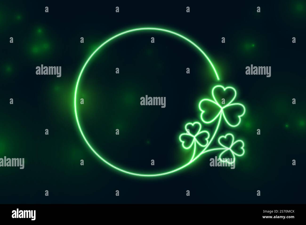 clover leaves neon frame with text space Stock Vector Image & Art - Alamy
