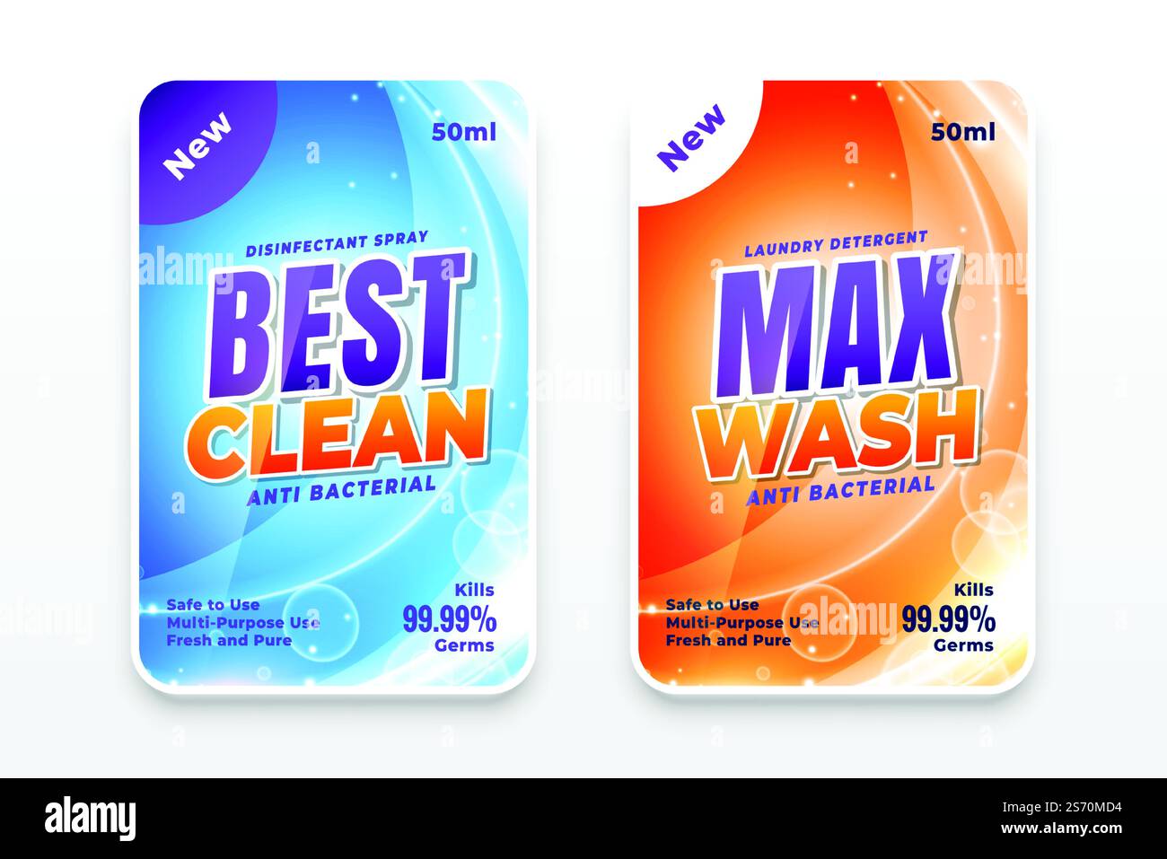 laundry detergent clean wash label stickers in two colors Stock Vector ...