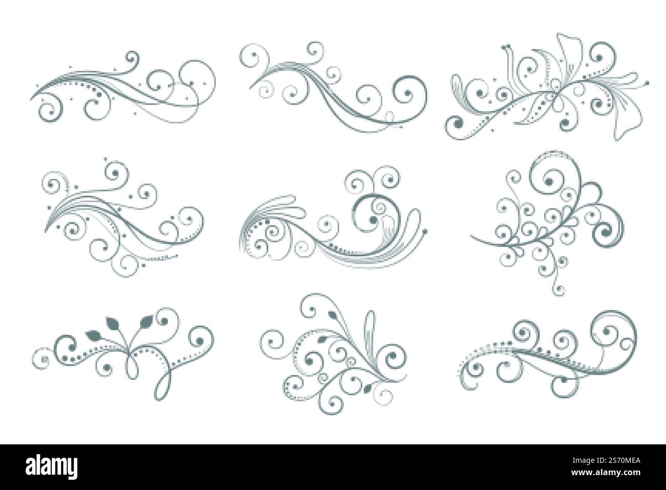 decorative florals elements set in different style Stock Vector Image ...