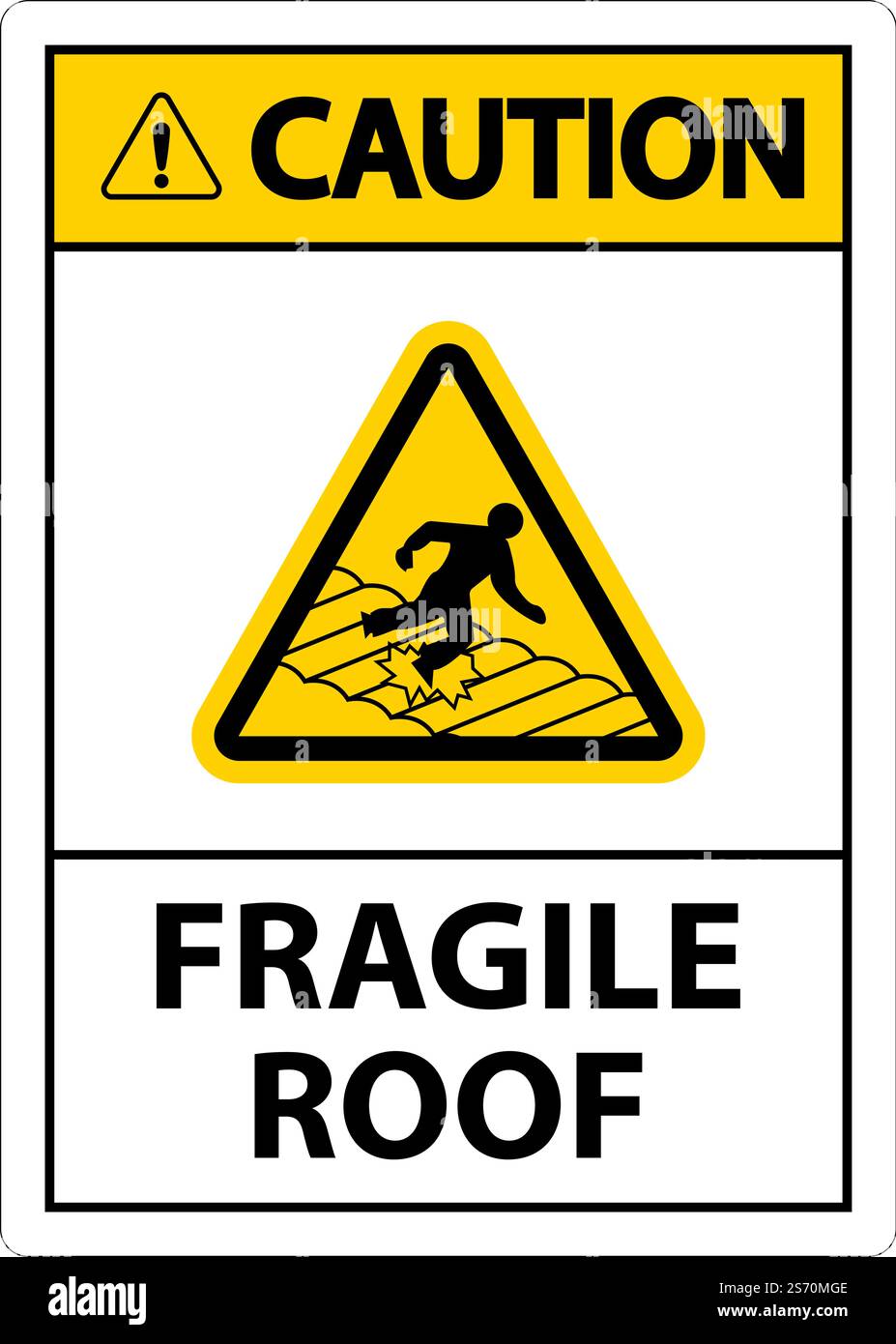 Caution Fragile Roof Sign On White Background Stock Vector Image & Art ...