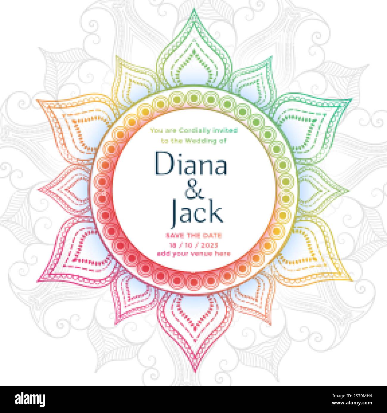 decorative mandala wedding card design template Stock Vector Image ...