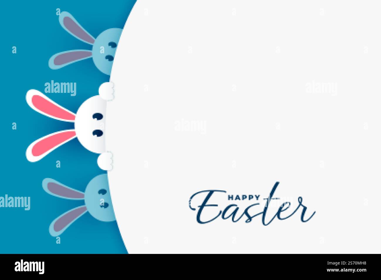 cute easter bunny peeping out background design Stock Vector Image ...