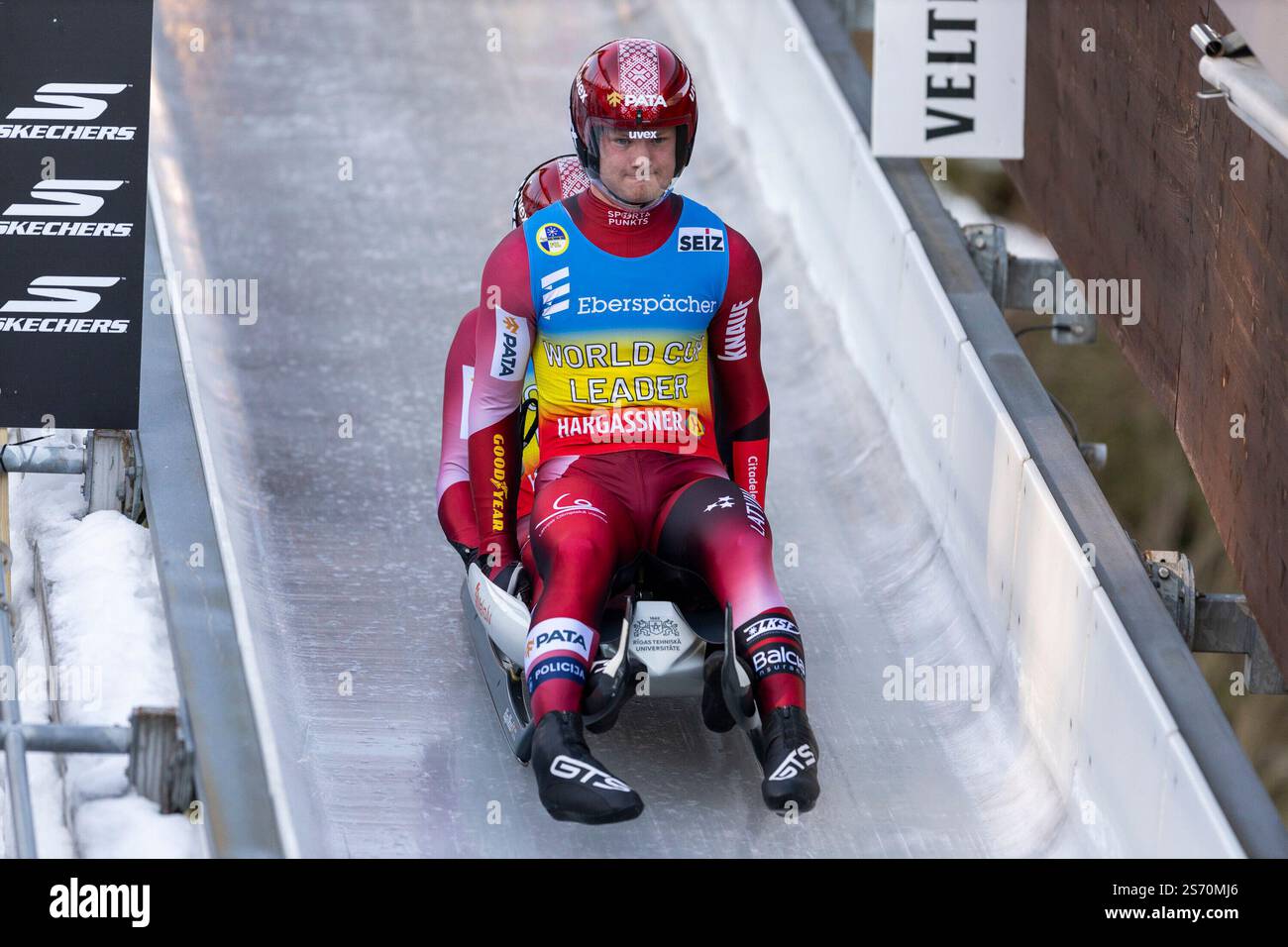 Winterberg, Deutschland. 18th Jan, 2025. Martins Bots, Roberts Plume (LAT). Ebersp?cher FIL ...