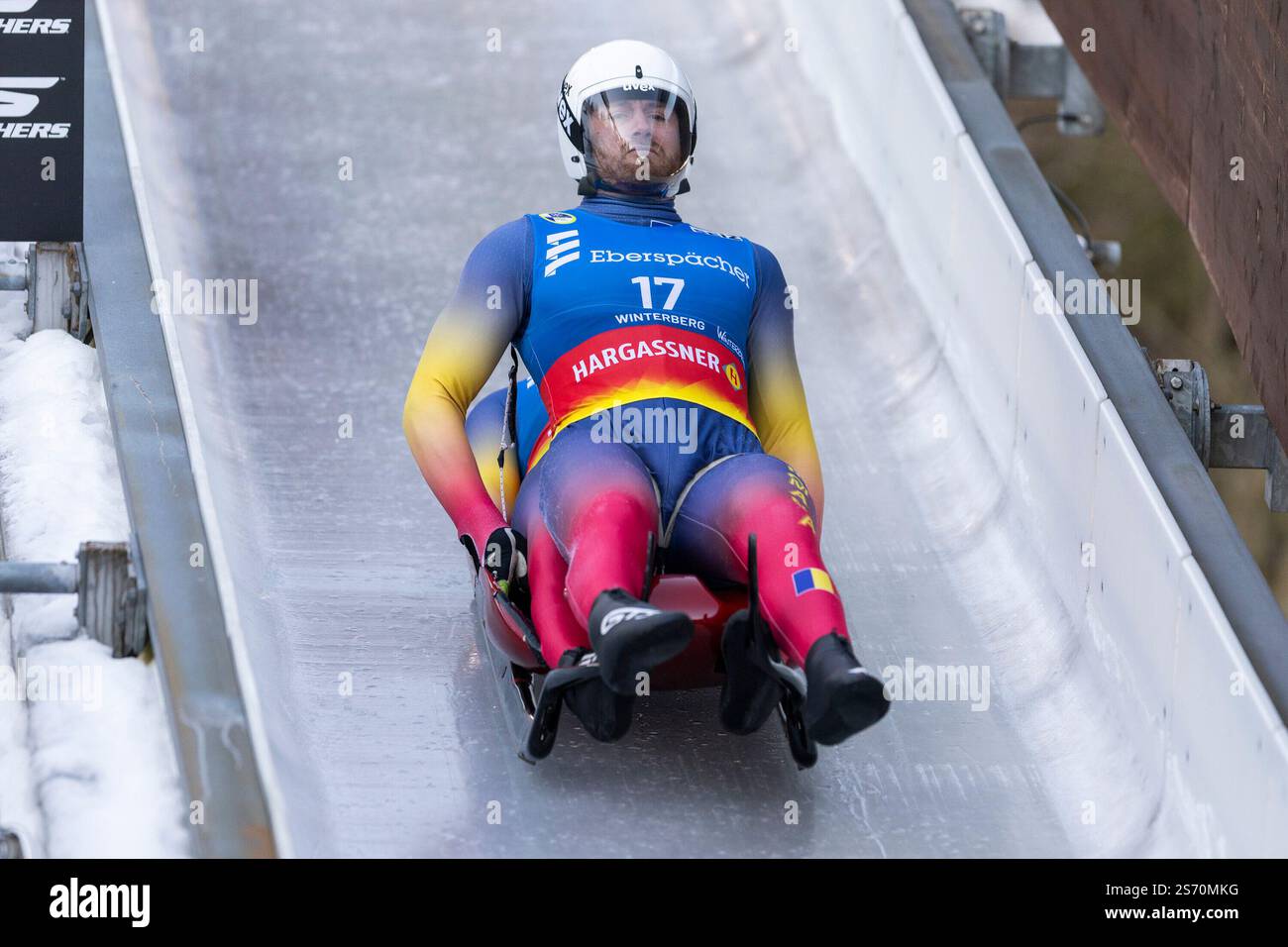 Winterberg, Deutschland. 18th Jan, 2025. Vasile Marian Gitlan, Darius-Lucian Serban (ROU ...