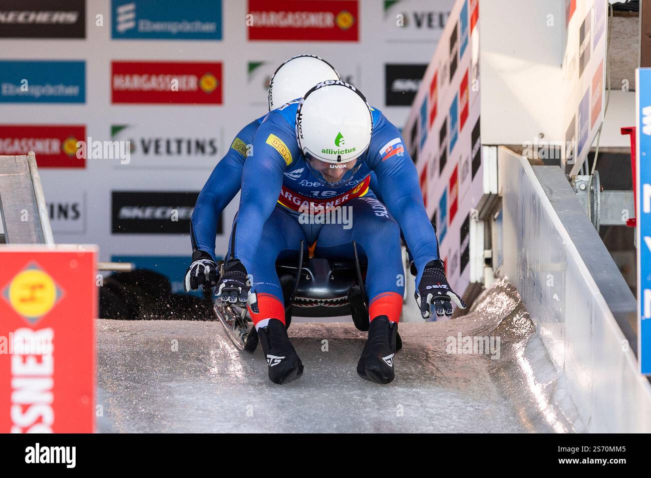 Winterberg, Deutschland. 18th Jan, 2025. Christian Bosman, Bruno Mick (SVK). Ebersp?cher FIL ...