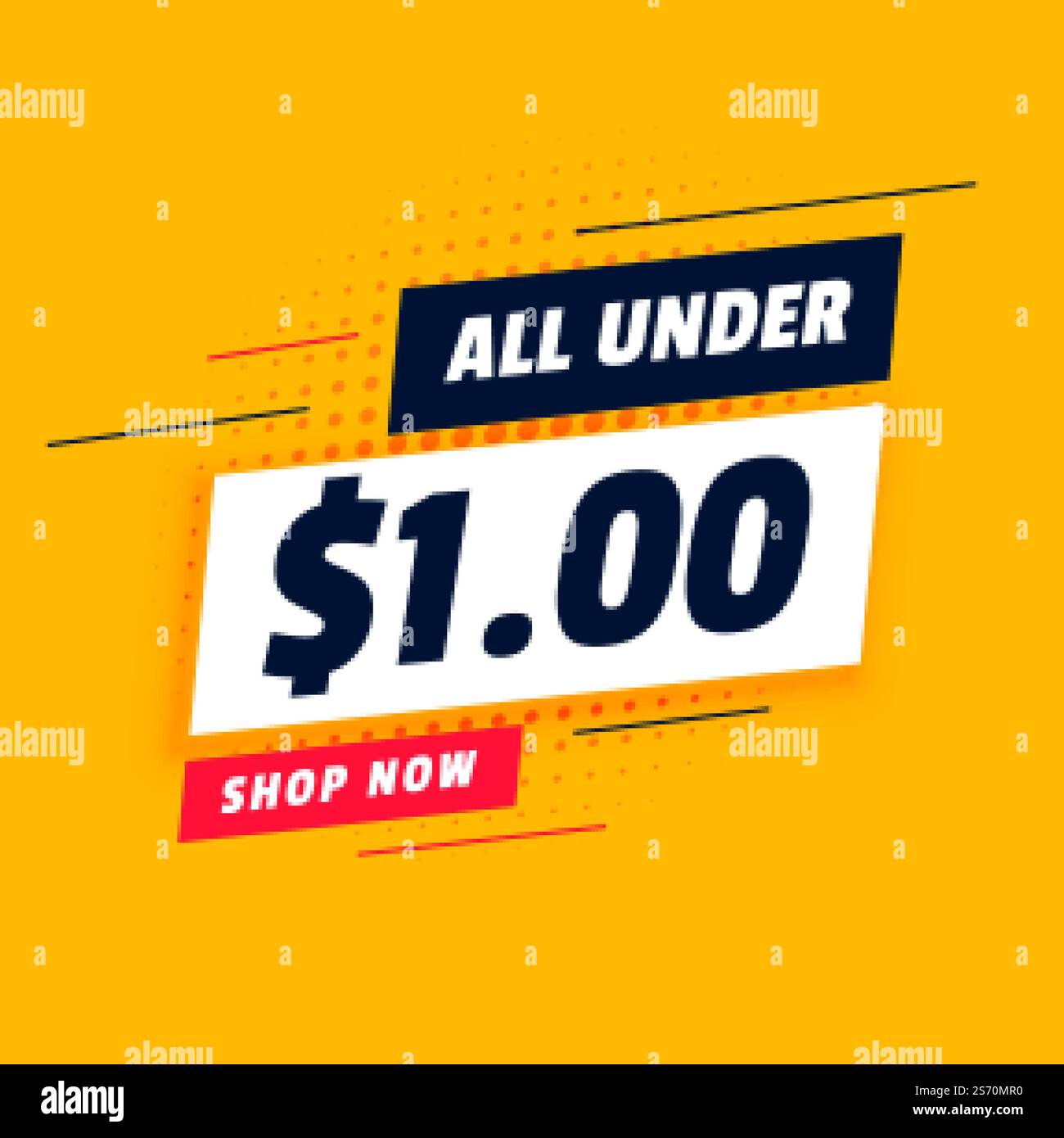 all under dollar one shopping sale banner design Stock Vector Image ...
