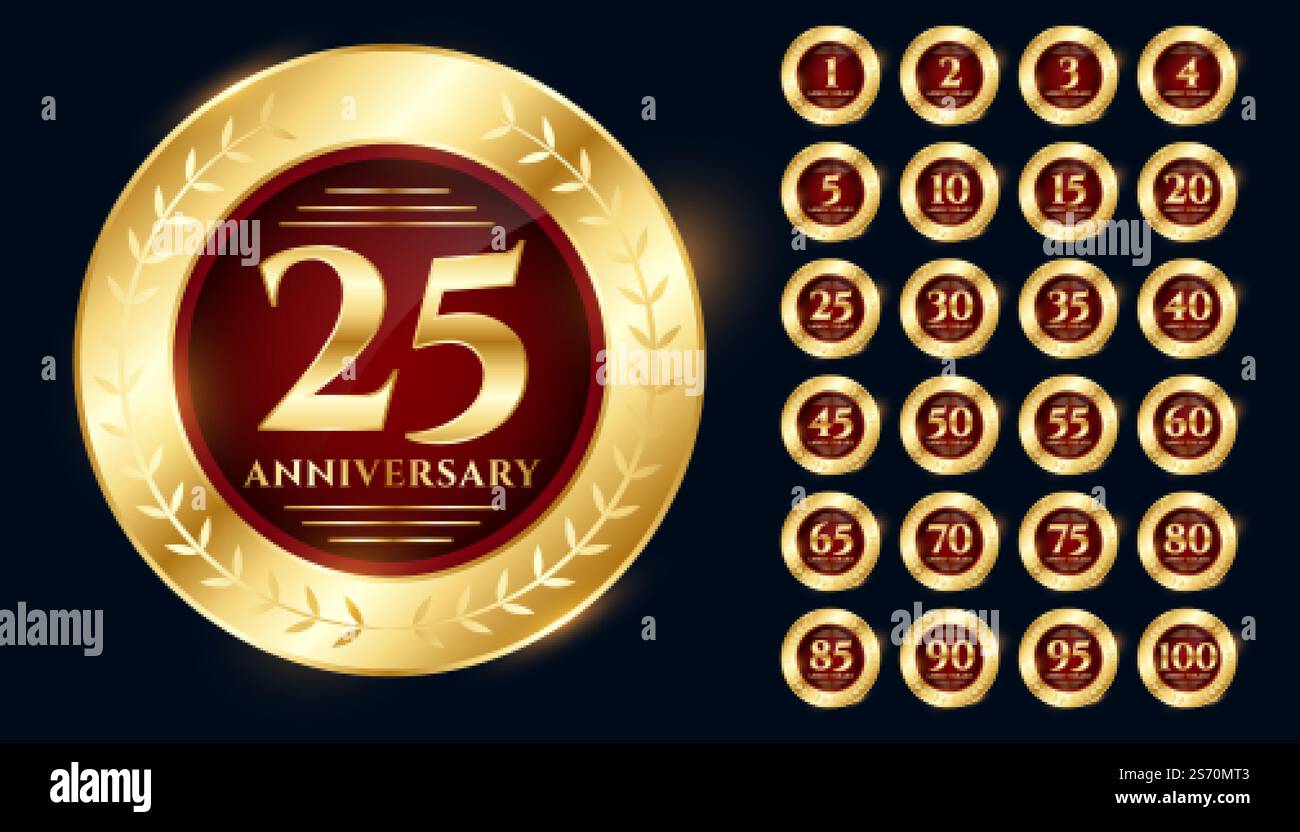 golden anniversary logo collection premium design set Stock Vector ...