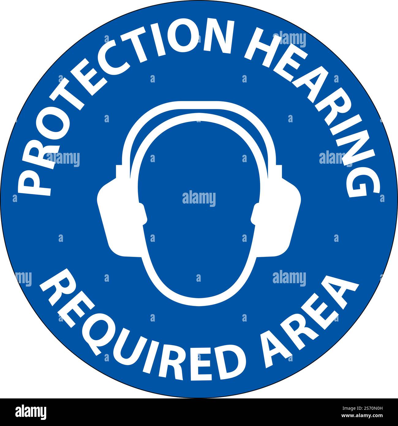 Notice Double Hearing Protection Sign On White Background Stock Vector ...