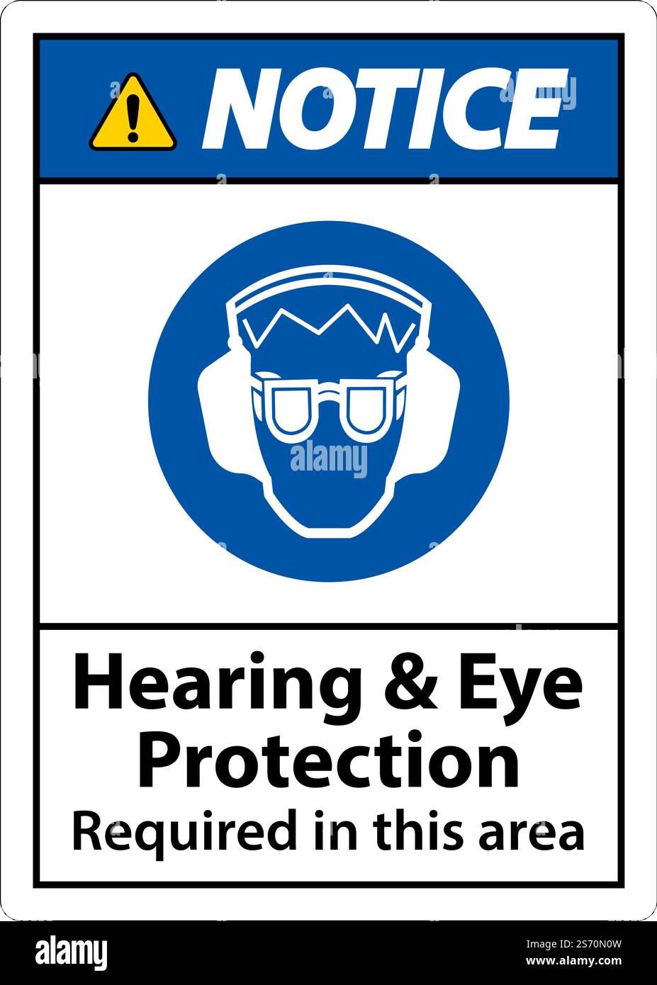 Hearing and Eye Protection Sign On White Background Stock Vector Image ...
