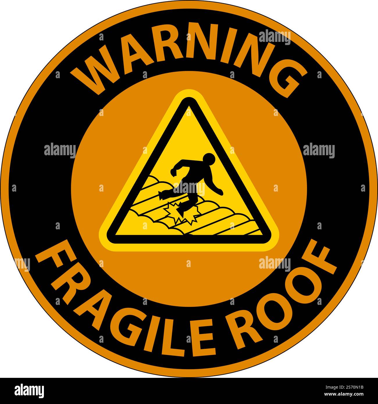 Warning Fragile Roof Sign On White Background Stock Vector Image & Art ...