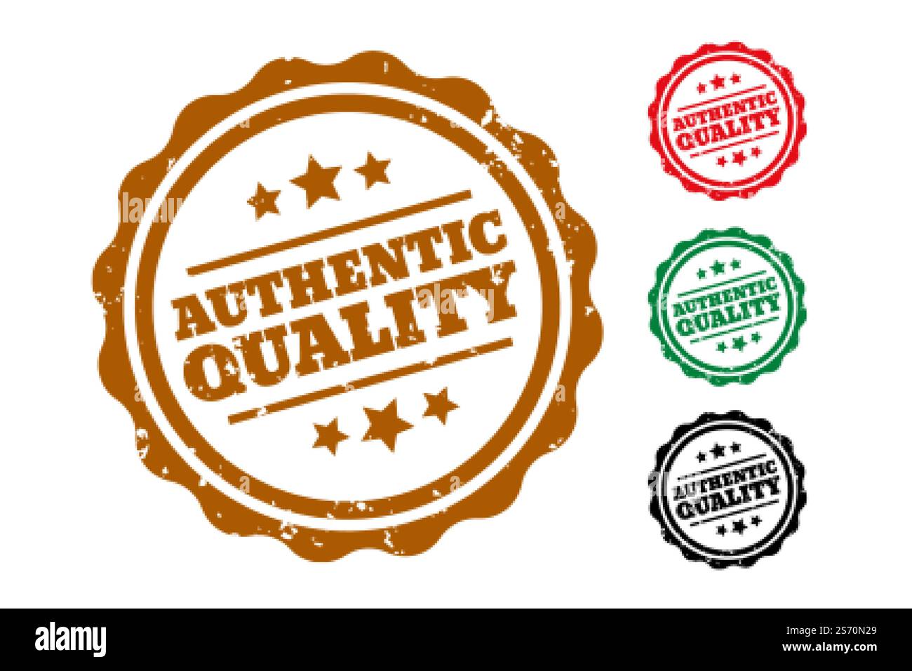 authentic quality rubber stamps set of four Stock Vector Image & Art ...