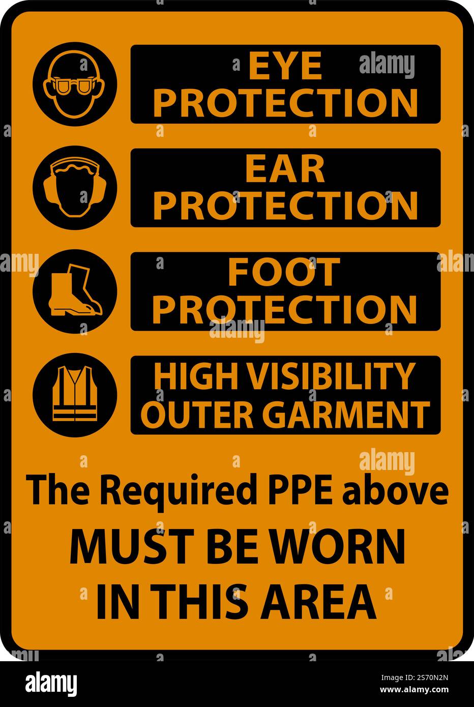 PPE Must Be Worn In This Area Sign Stock Vector Image & Art - Alamy