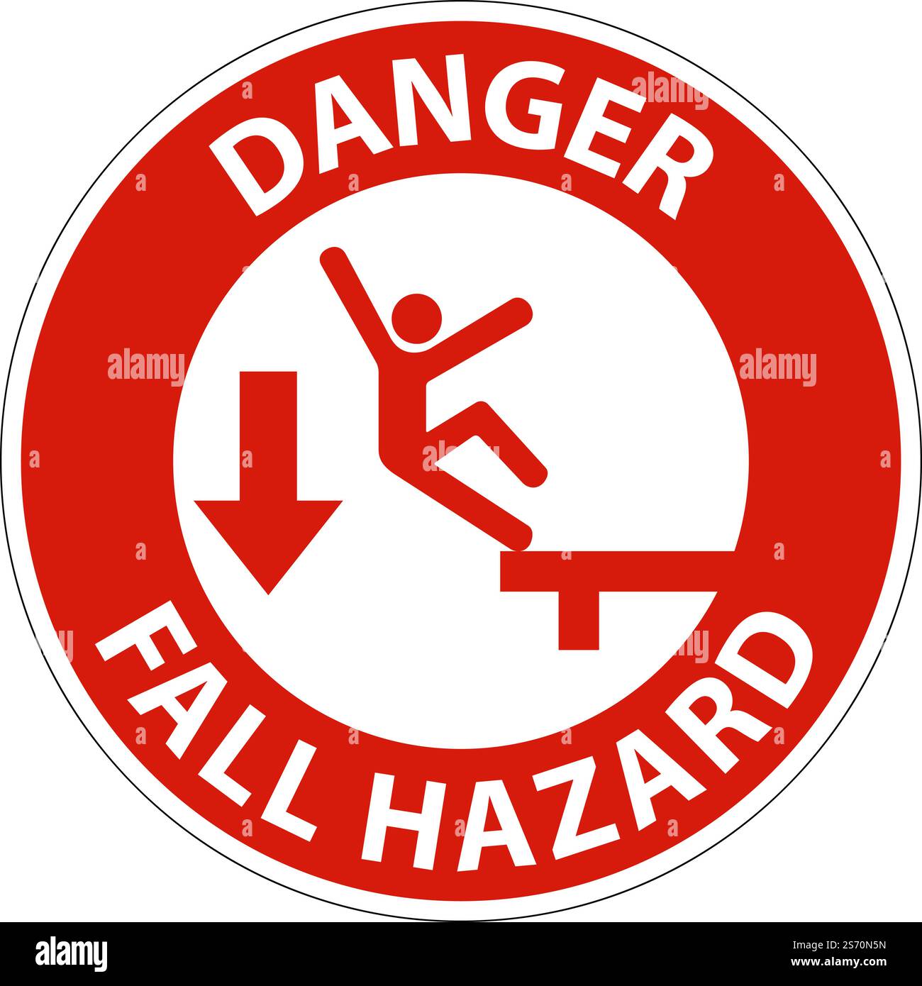 Danger Do Not Cross Without Fall Protection Sign On White Background ...