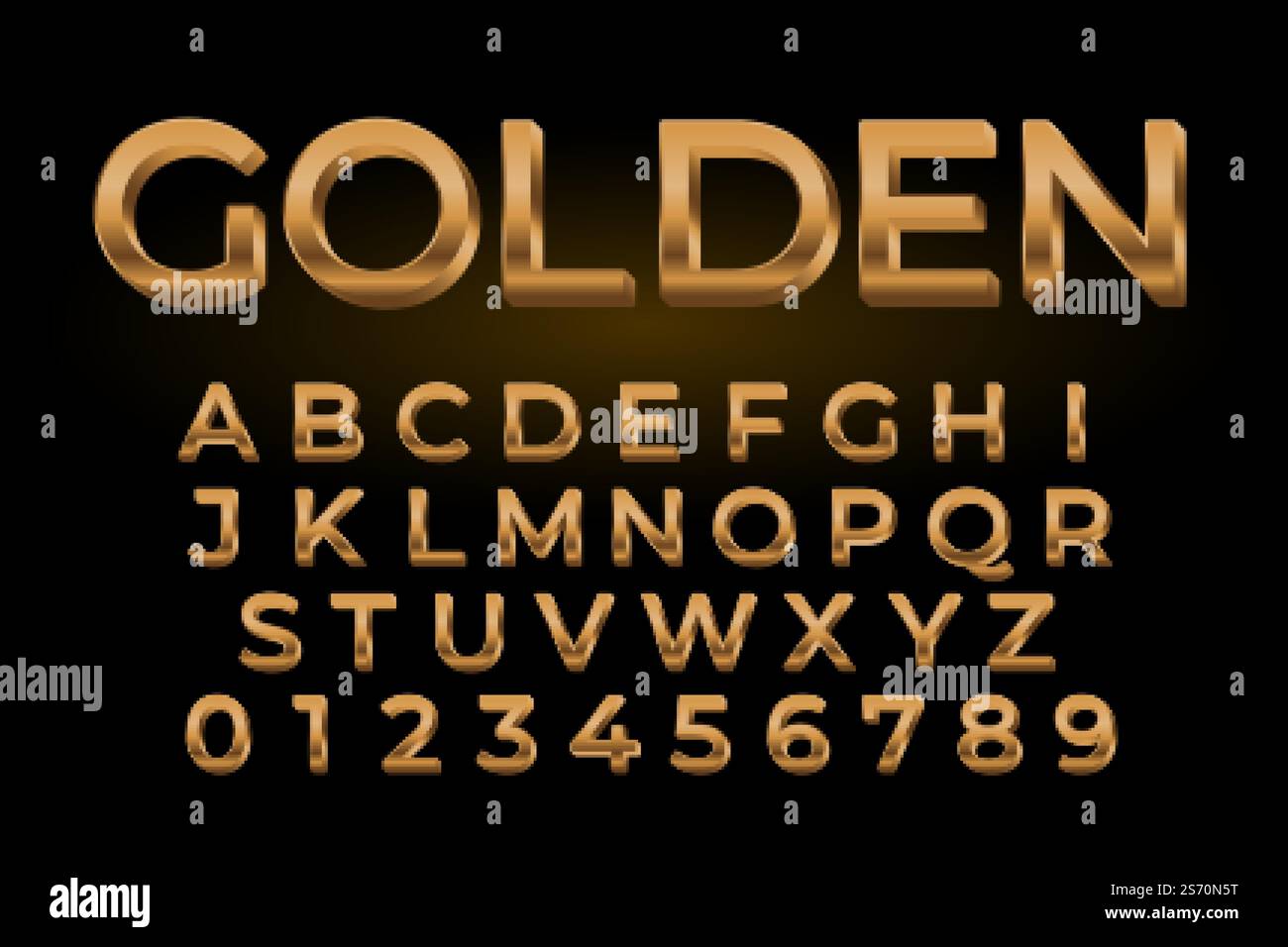 premium golden shiny text effect set of alphabets and numbers Stock ...
