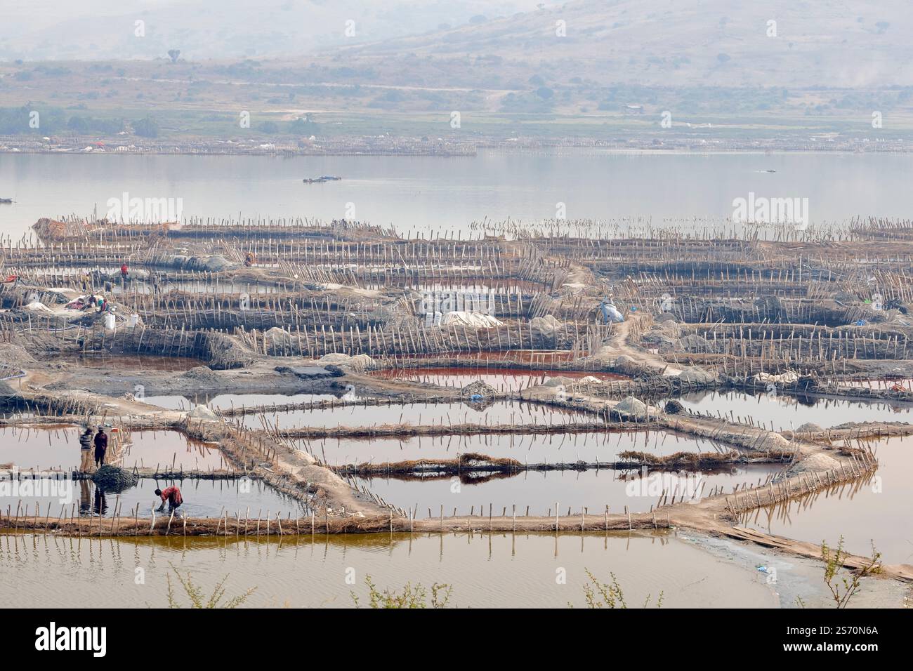 Salt mining in Lake Katwe Queen Elizabeth national park, Uganda, Africa ...