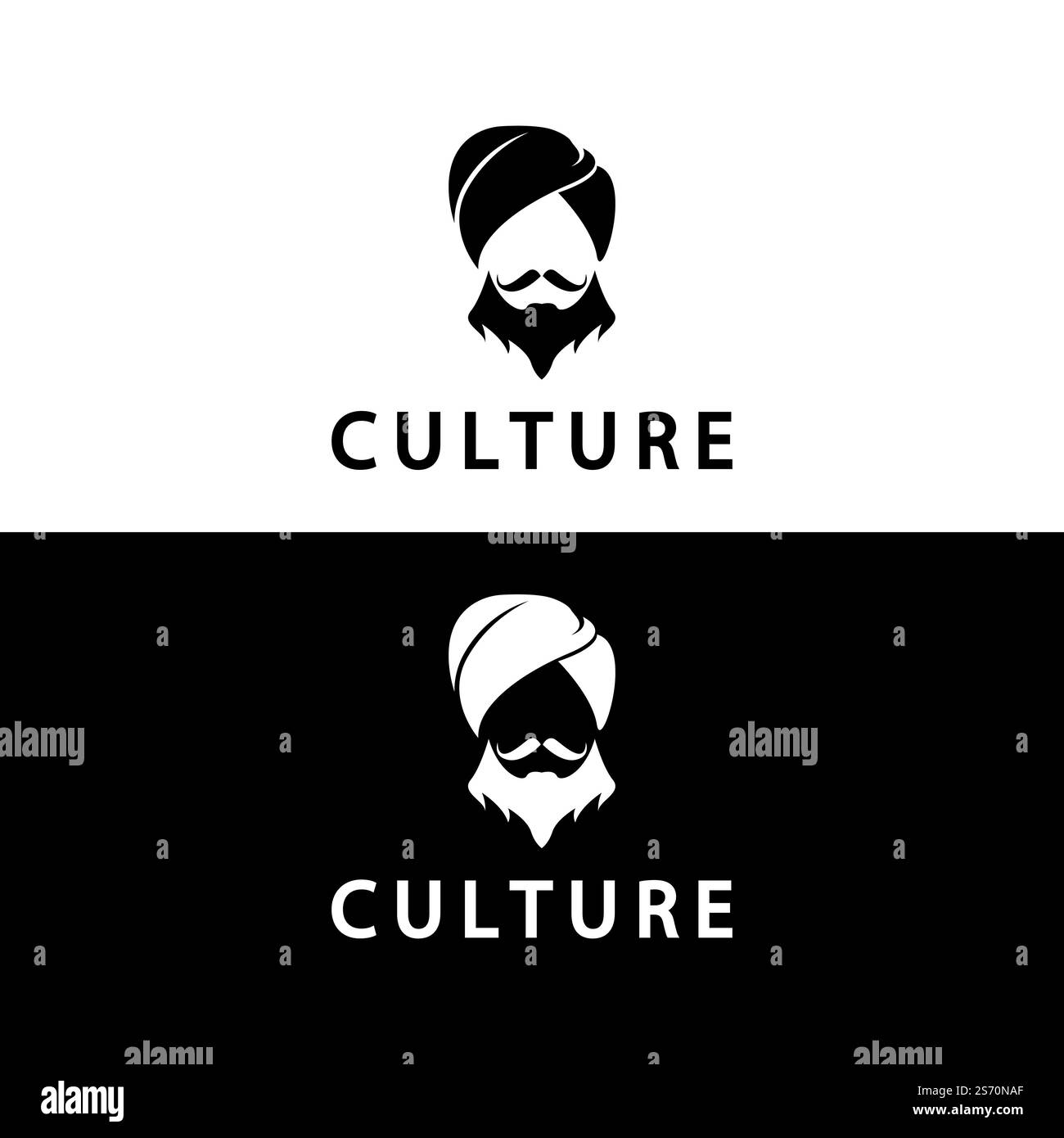 Turban Mustache India Indian logo design vector illustration. Logo of a ...