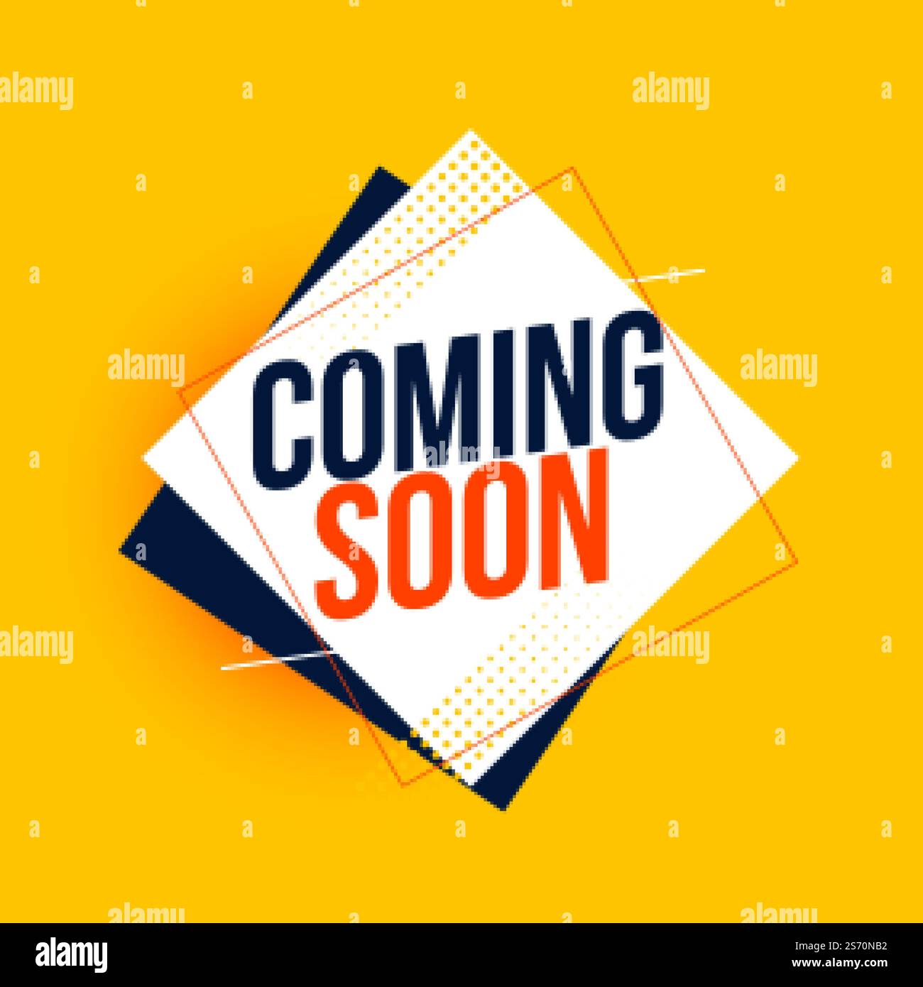 coming soon yellow background in geometric style Stock Vector Image ...