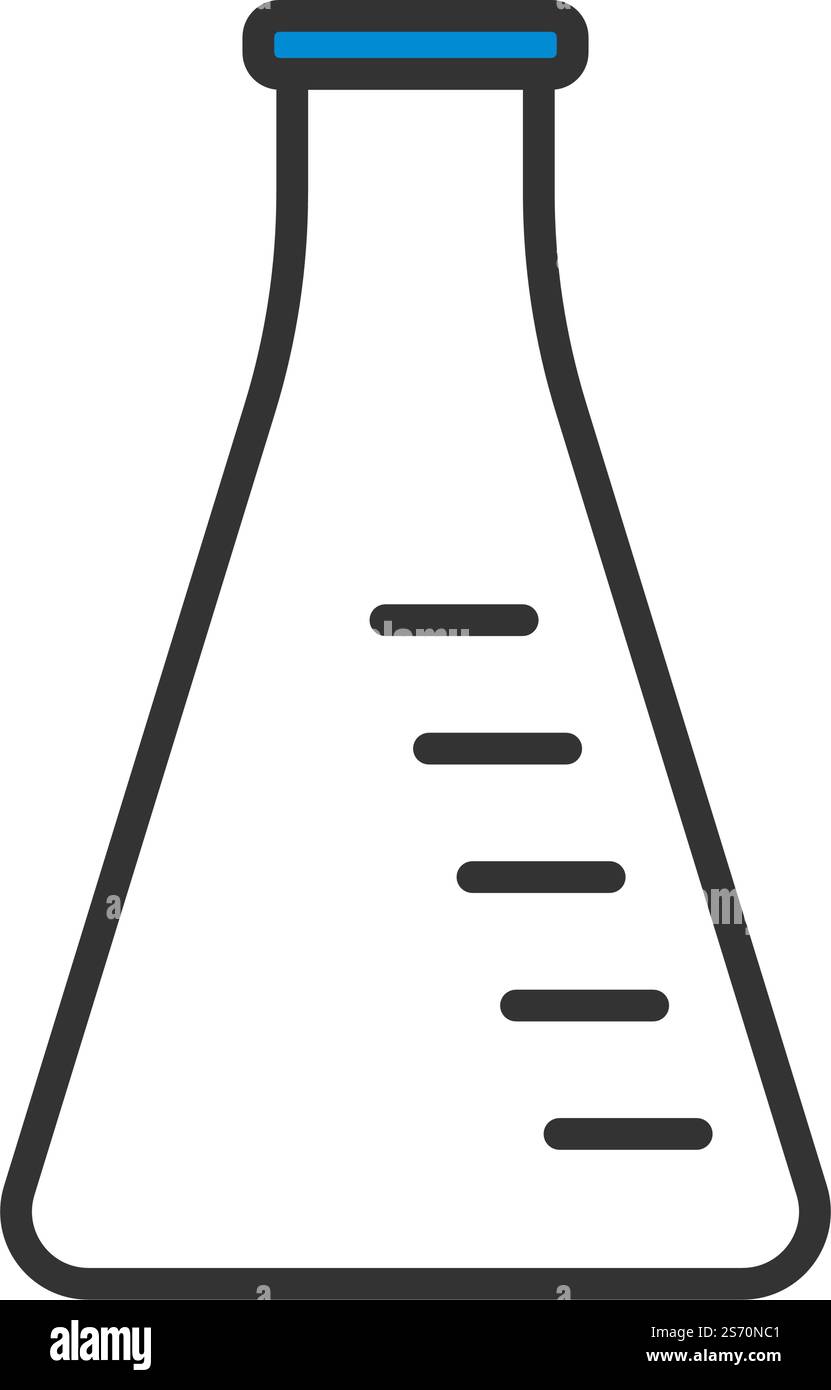 Icon Of Chemistry Cone Flask. Editable Bold Outline With Color Fill ...