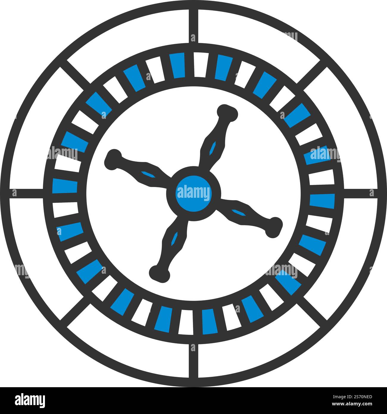 Roulette Wheel Icon. Editable Bold Outline With Color Fill Design ...