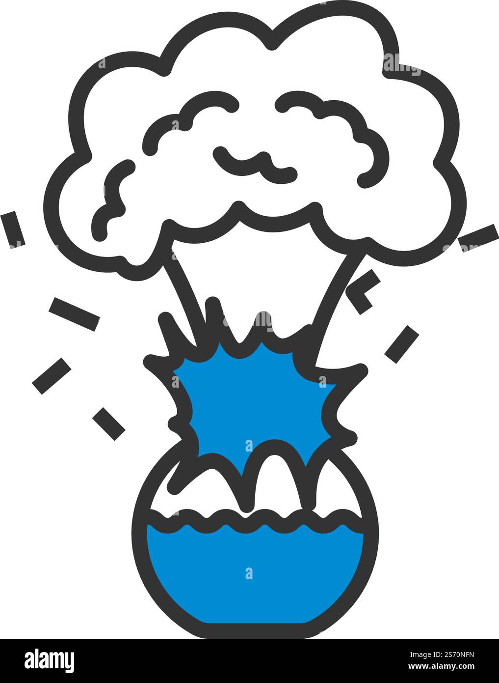Icon Explosion Of Chemistry Flask. Editable Bold Outline With Color ...
