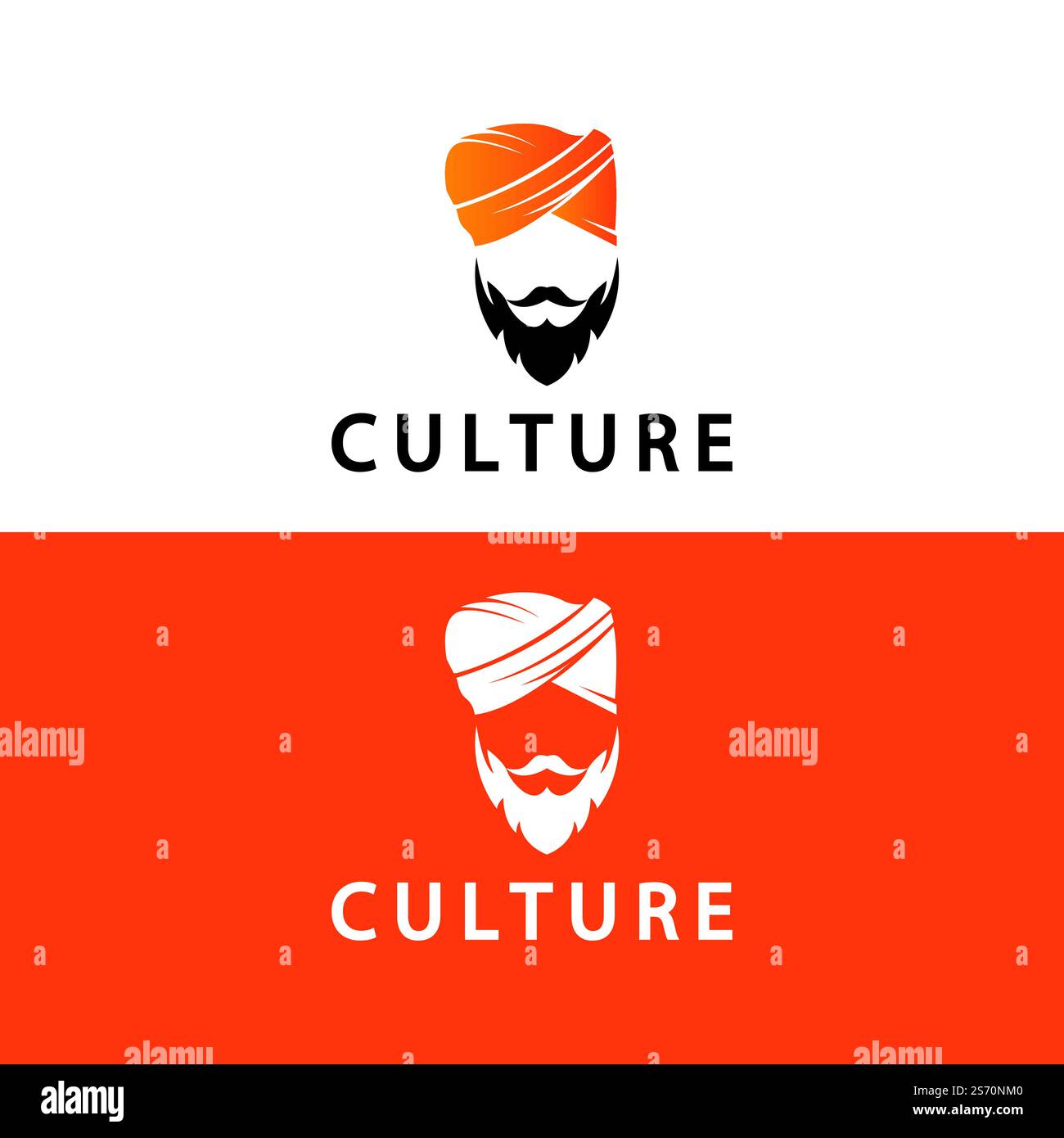 Turban Mustache India Indian logo design vector illustration. Logo of a ...