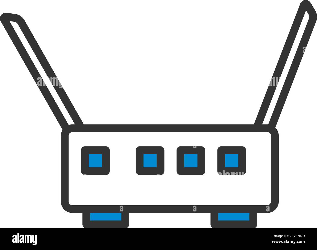 Wi-Fi Router Icon. Editable Bold Outline With Color Fill Design. Vector ...