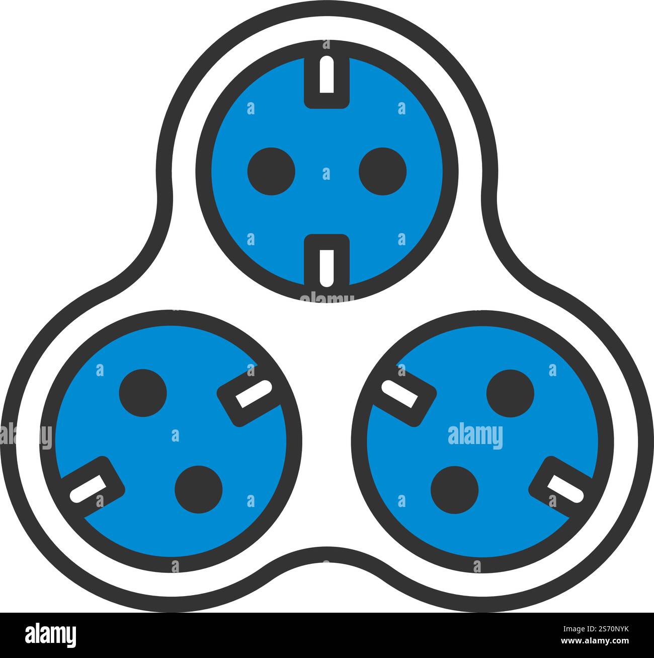 AC Splitter Icon. Editable Bold Outline With Color Fill Design. Vector ...