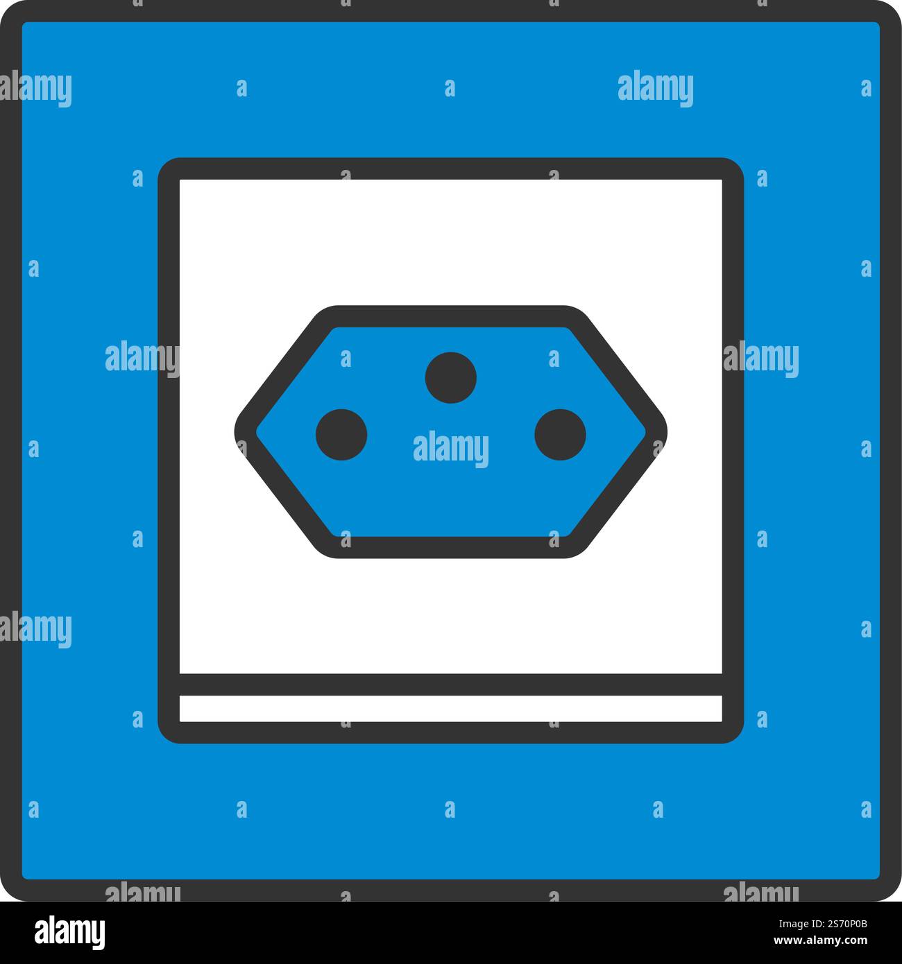 Swiss Electrical Socket Icon. Editable Bold Outline With Color Fill ...