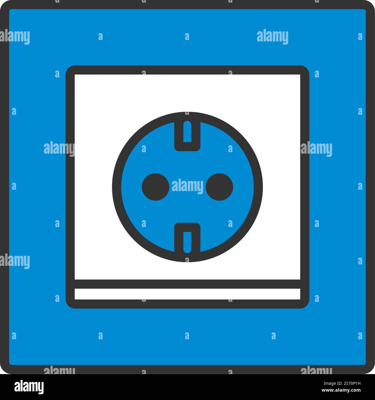 Europe Electrical Socket Icon. Editable Bold Outline With Color Fill ...
