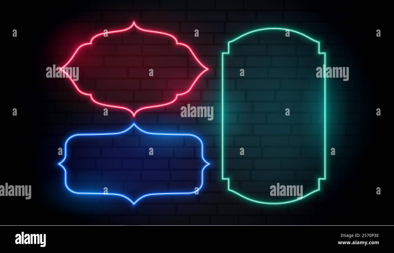 vintage style classic neon frames set Stock Vector Image & Art - Alamy