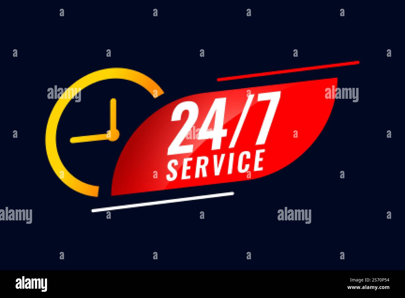 24 hour and 7 days service background with clock Stock Vector Image ...
