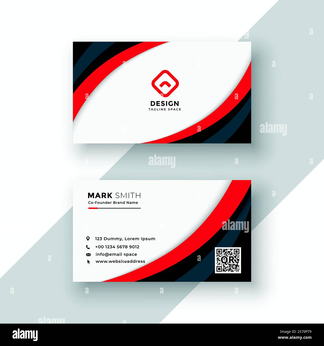 red wavy business card design Stock Vector Image & Art - Alamy