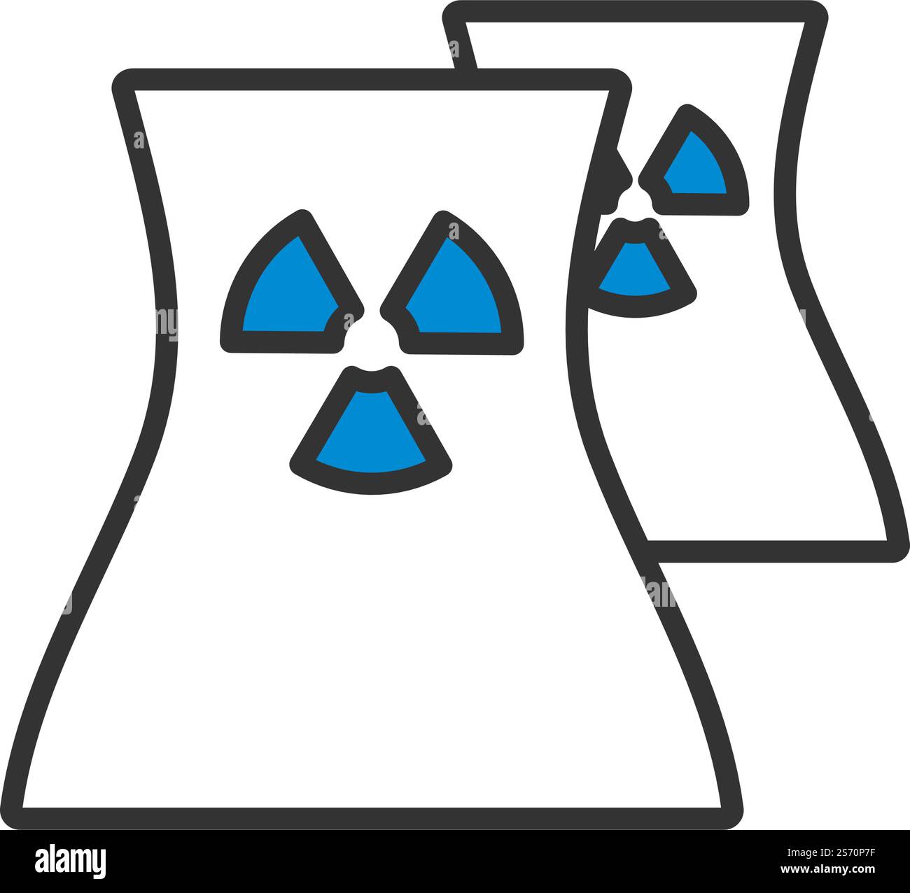 Nuclear Station Icon. Editable Bold Outline With Color Fill Design ...