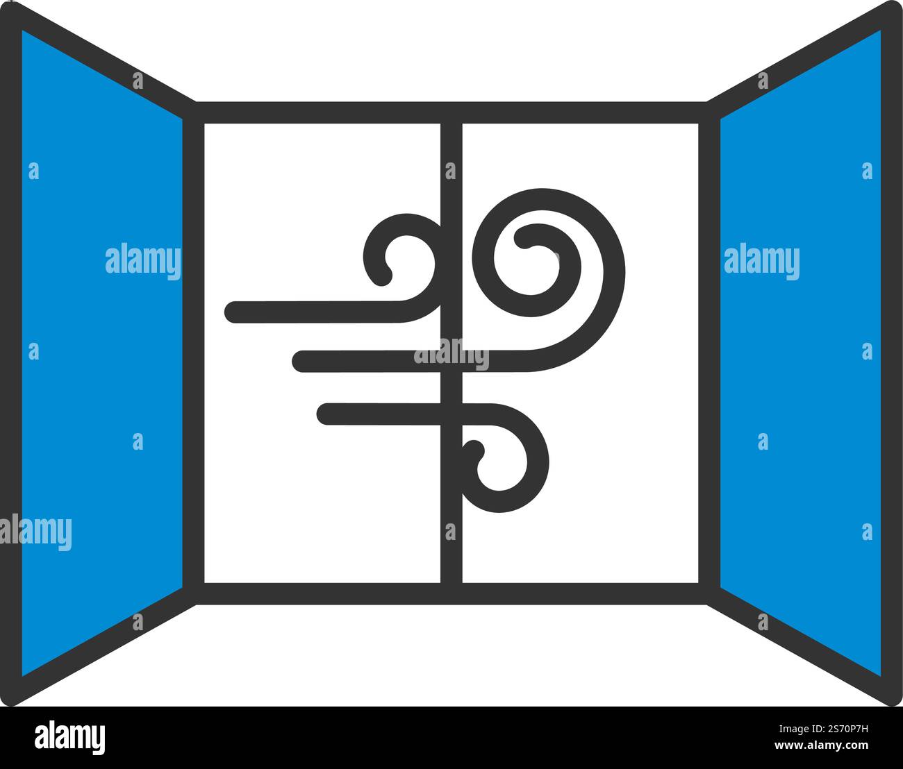 Room Ventilation Icon. Editable Bold Outline With Color Fill Design ...