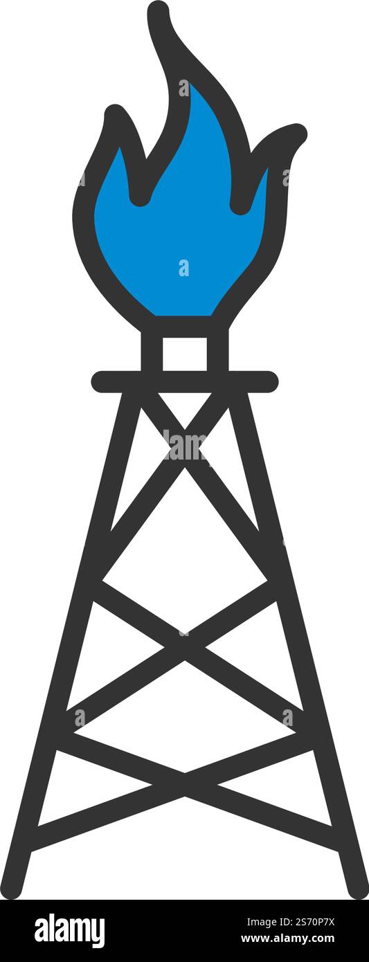 Gas Tower Icon. Editable Bold Outline With Color Fill Design. Vector ...