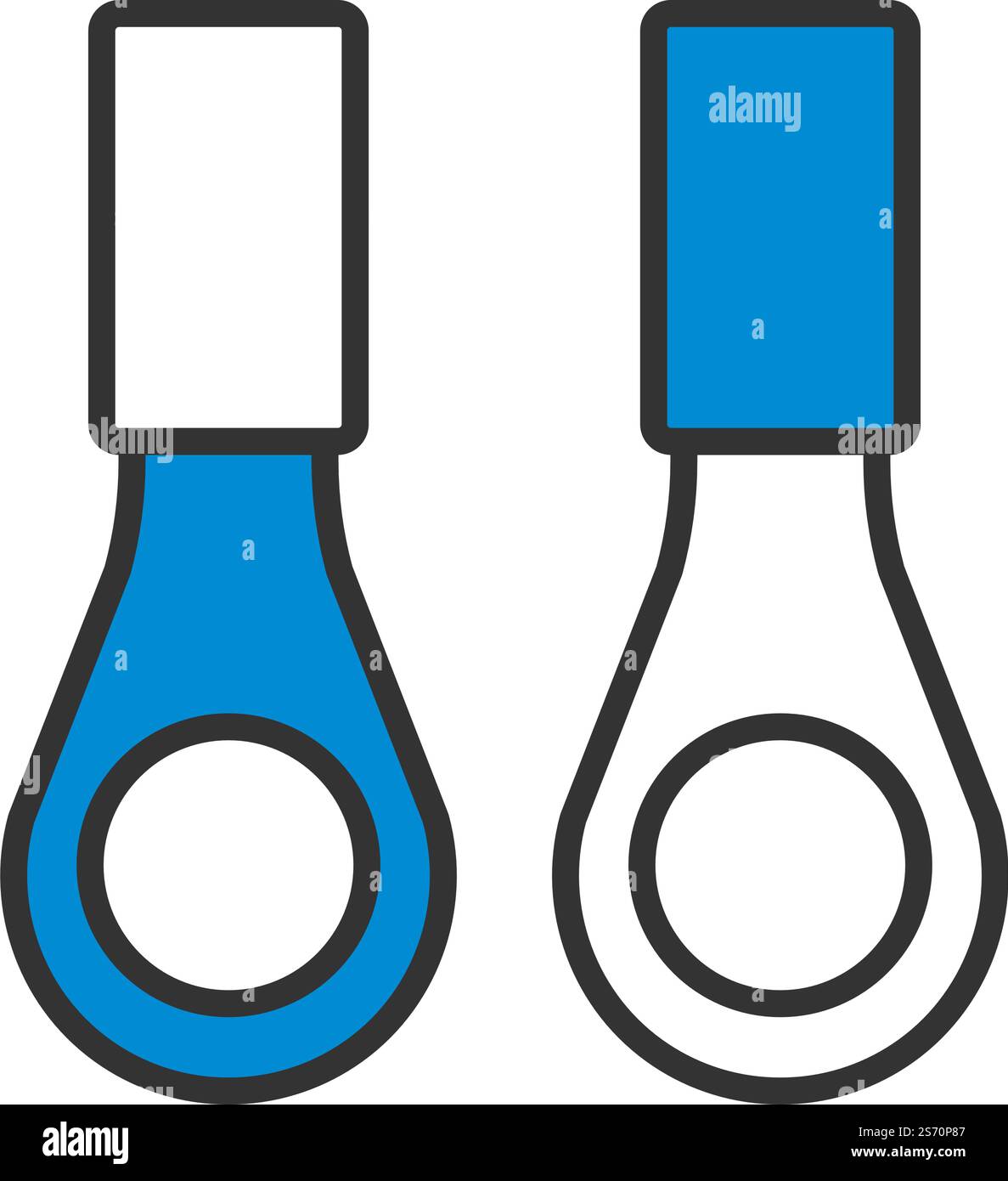 Connection Terminal Ring Icon. Editable Bold Outline With Color Fill ...