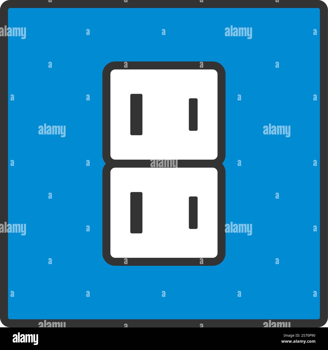 Japan Electrical Socket Icon. Editable Bold Outline With Color Fill ...