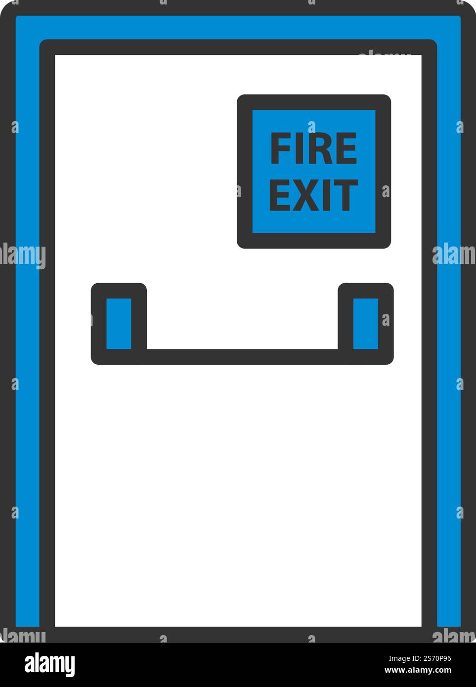 Fire Exit Door Icon. Editable Bold Outline With Color Fill Design ...