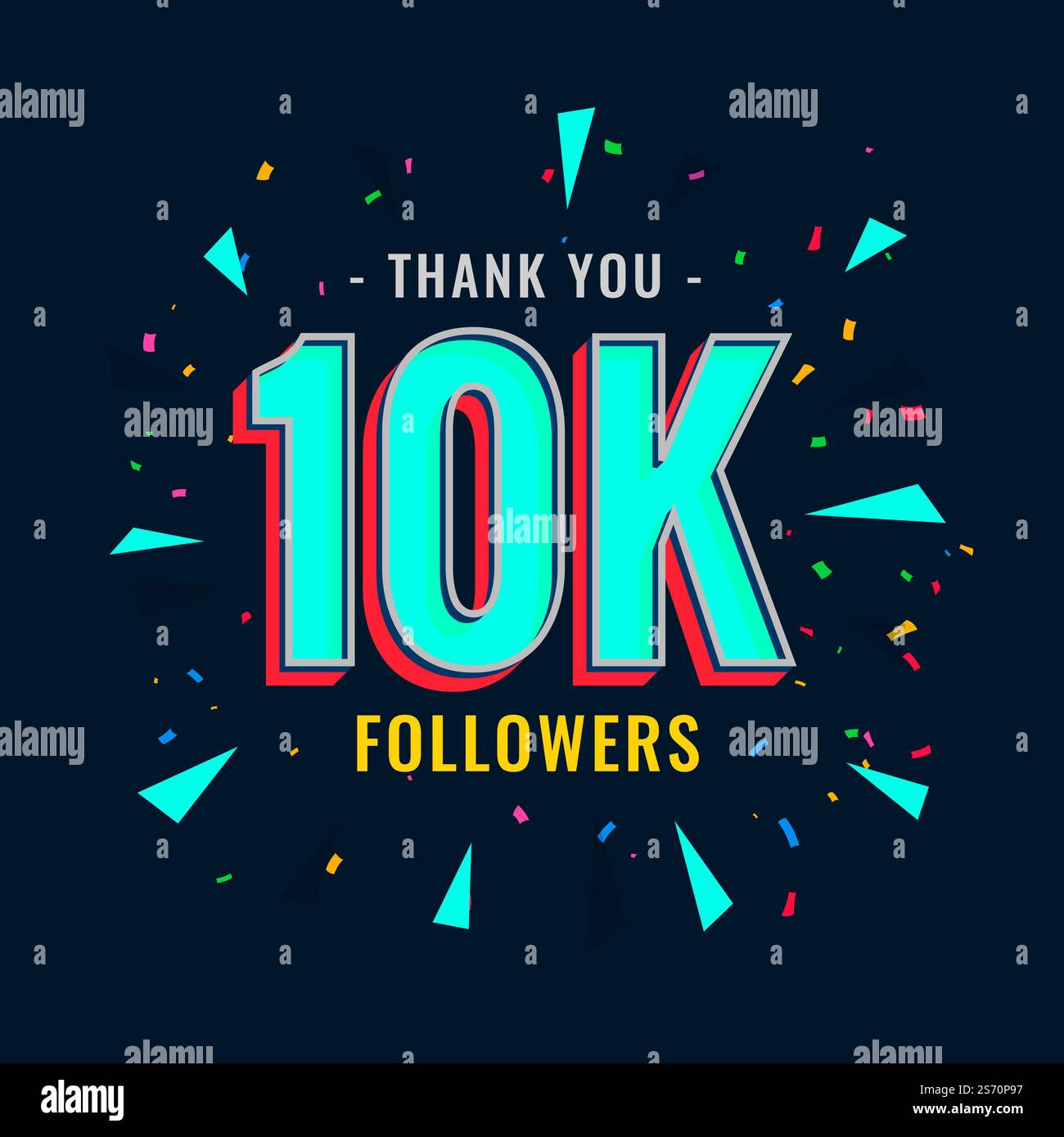10k social followers and subscribers template Stock Vector Image & Art ...
