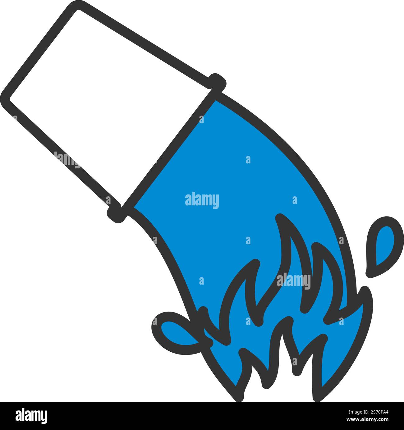 Fire Bucket Icon. Editable Bold Outline With Color Fill Design. Vector ...